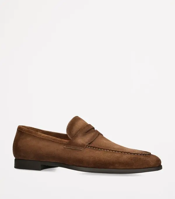 Magnanni Suede Diezma Penny Loafers - Brown