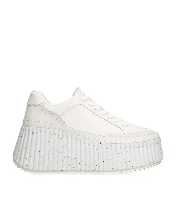 Chloé Leather Nama Runner Platform Sneakers - White