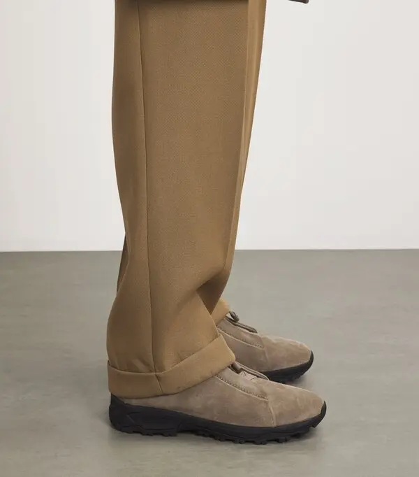 Zegna Suede High-top Sneakers - Beige