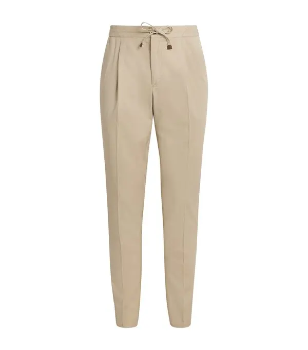 SLOWEAR Cotton-blend Tailored Trousers - Beige