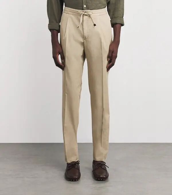 SLOWEAR Cotton-blend Tailored Trousers - Beige