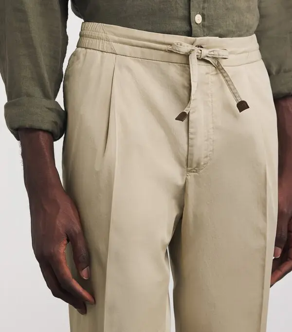 SLOWEAR Cotton-blend Tailored Trousers - Beige