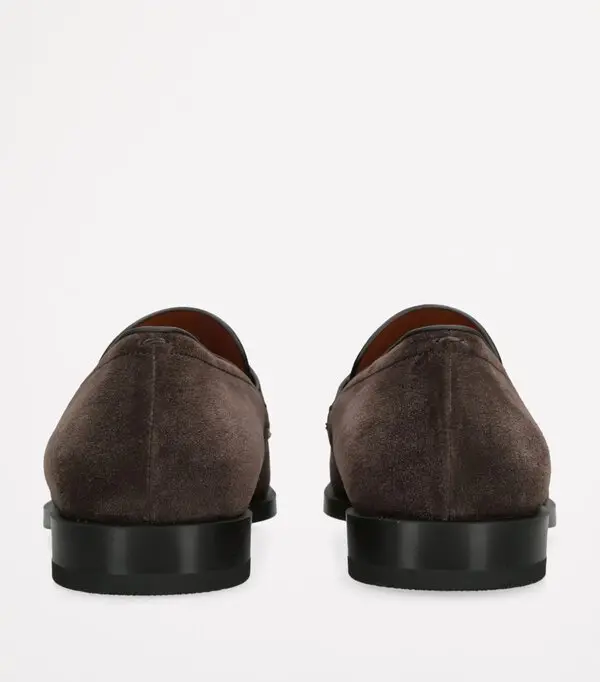 Zegna Suede L'asola Loafers - Brown