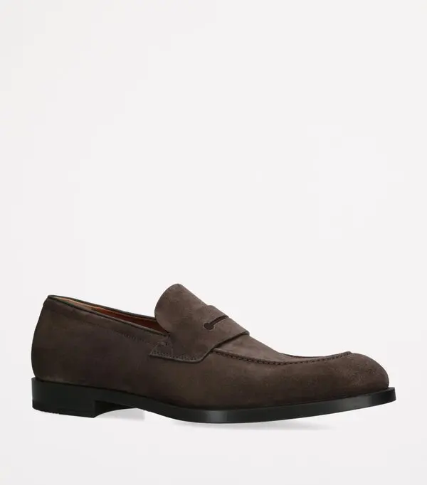 Zegna Suede L'asola Loafers - Brown