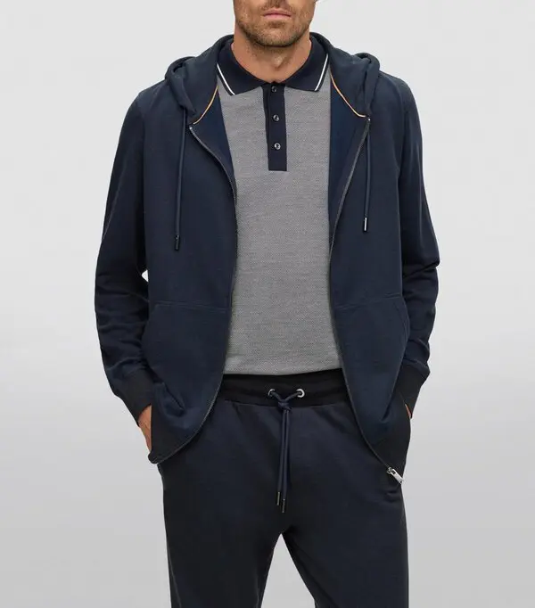 BOSS Cotton-cashmere Zip Up Hoodie