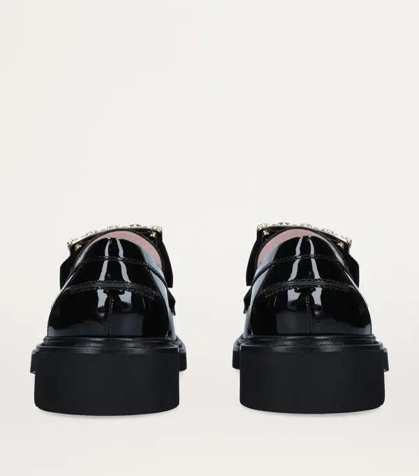 ROGER VIVIER Patent Loafers With Strass Buckle