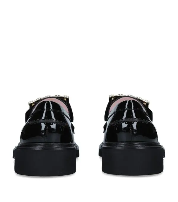 ROGER VIVIER Patent Loafers With Strass Buckle