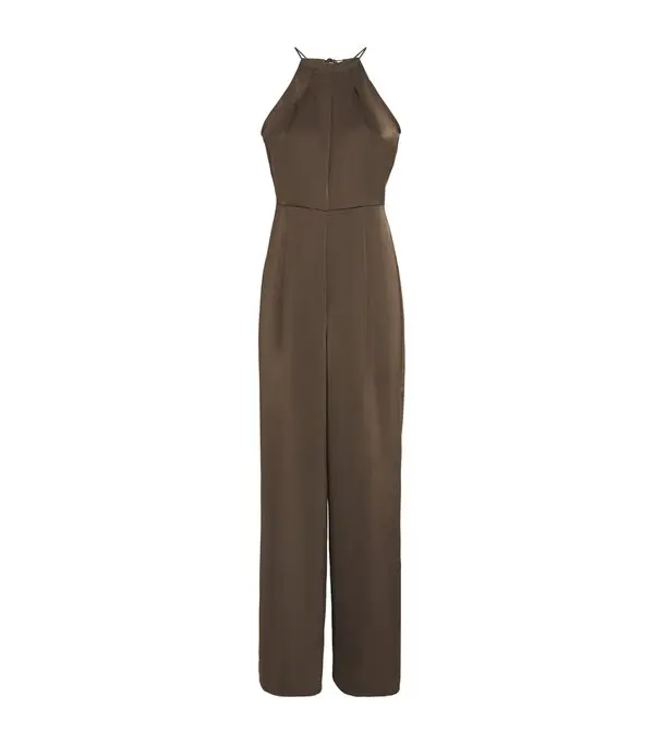 Max & Co. Satin Halterneck Jumpsuit - Brown