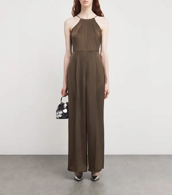 Max & Co. Satin Halterneck Jumpsuit - Brown