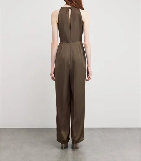 Max & Co. Satin Halterneck Jumpsuit - Brown