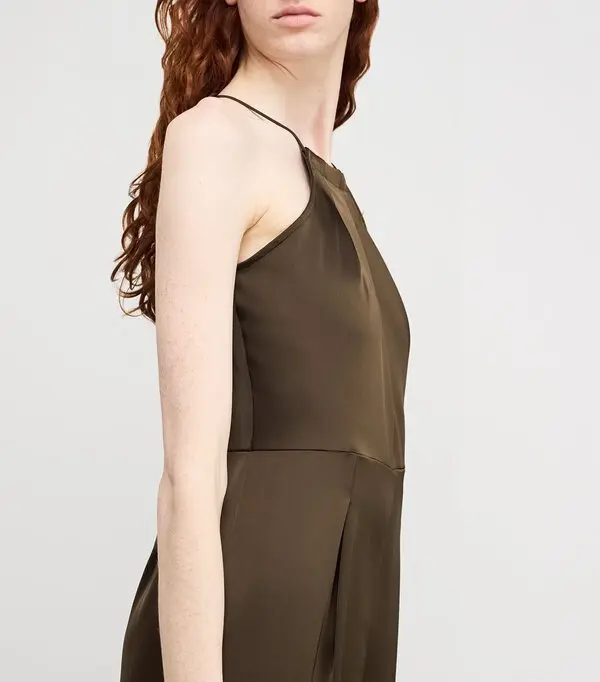 Max & Co. Satin Halterneck Jumpsuit - Brown