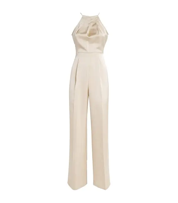 Max & Co. Satin Halterneck Jumpsuit - White