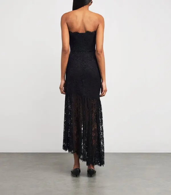 Alessandra Rich Strapless Lace Maxi Dress In Black - 21% Off | Editorialist