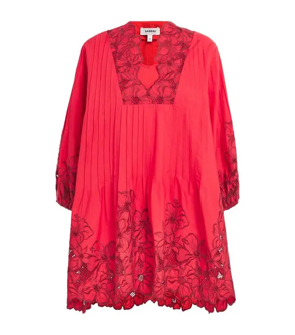 Floral Embroidered Mini Dress