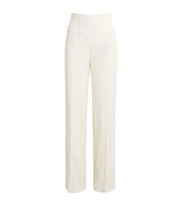 Sandro Wide-Leg Concorde Trousers Beige Editorialist