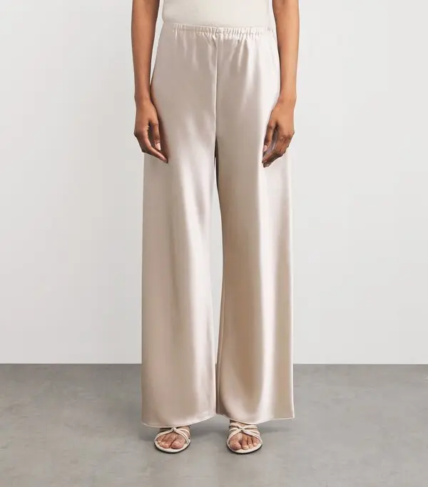 Almada Label Satin Wide-leg Trousers