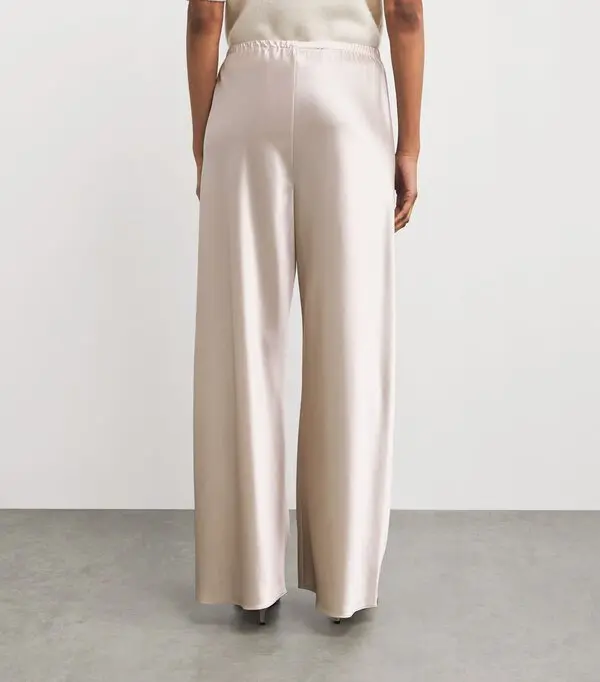 Almada Label Satin Wide-leg Trousers