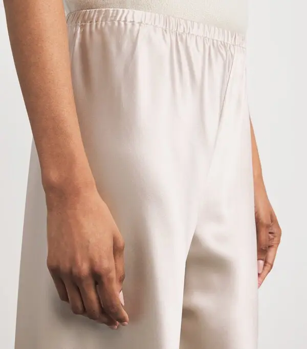 Almada Label Satin Wide-leg Trousers