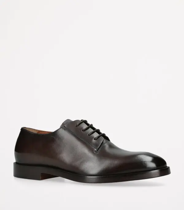 Zegna Leather Torino Derby Shoes - Brown