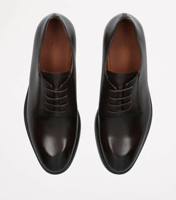 Zegna Leather Torino Derby Shoes - Brown