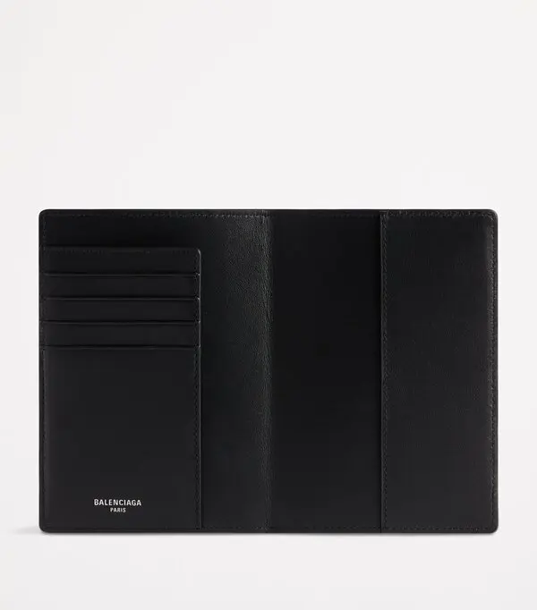 Balenciaga Calfskin Passport Holder - Black
