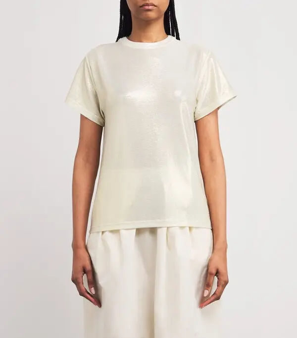 Maje Lamé T-shirt - Gold