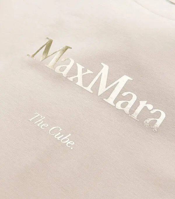 Max Mara Cotton Logo T-Shirt In Beige - 36% Off | Editorialist