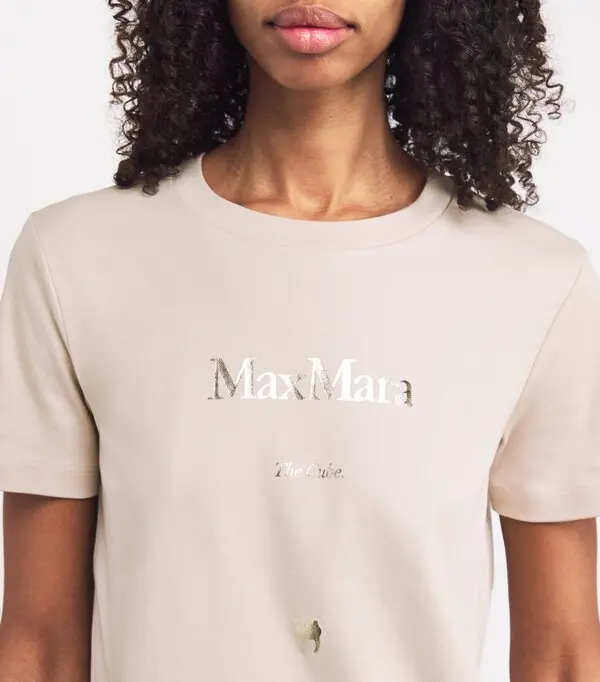 Max Mara Cotton Logo T-Shirt In Beige - 36% Off | Editorialist