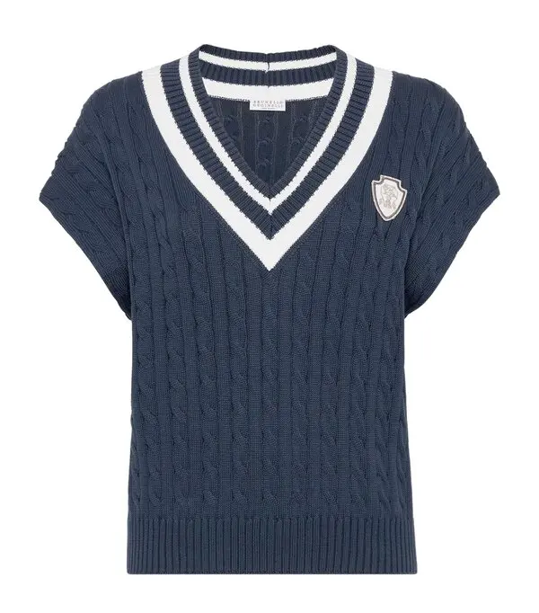Brunello Cucinelli Cotton Cable-knit Sweater Vest