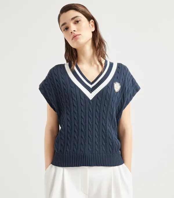 Brunello Cucinelli Cotton Cable-knit Sweater Vest
