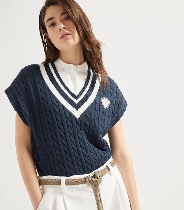 Brunello Cucinelli Cotton Cable-knit Sweater Vest