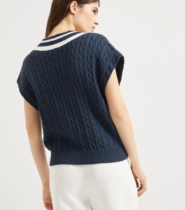 Brunello Cucinelli Cotton Cable-knit Sweater Vest