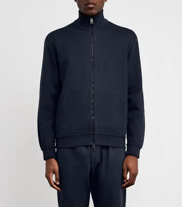 Brioni Cotton-blend Zip-up Sweater