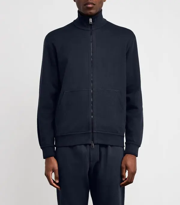 Brioni Cotton-blend Zip-up Sweater