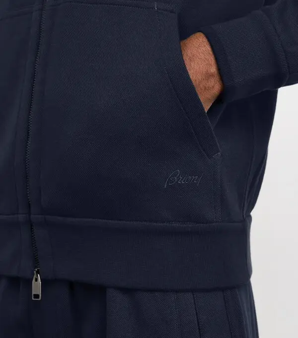 Brioni Cotton-blend Zip-up Sweater