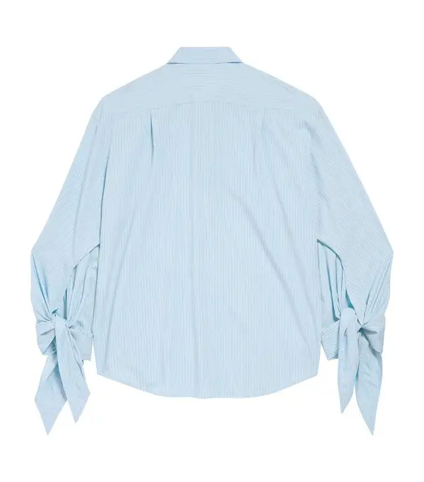 Balenciaga Cotton-blend Striped Shirt With Knotted Cuffs