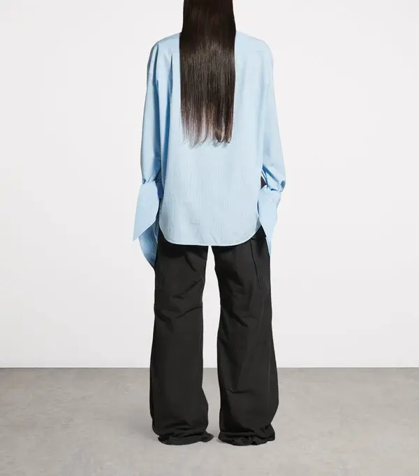 Balenciaga Cotton-blend Striped Shirt With Knotted Cuffs