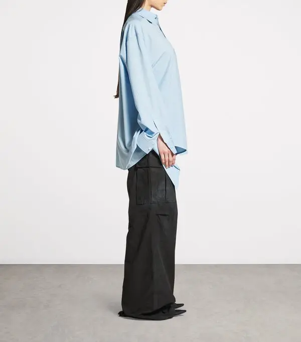 Balenciaga Cotton-blend Striped Shirt With Knotted Cuffs