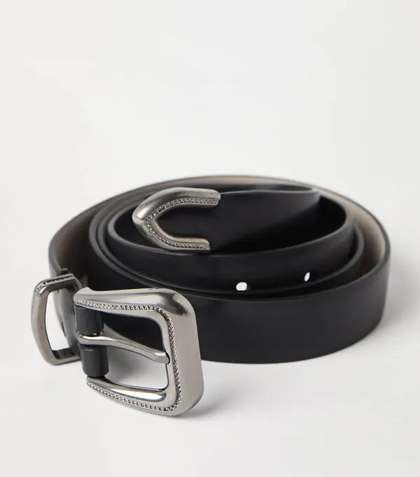 Brunello Cucinelli Vachetta Leather Belt - Black