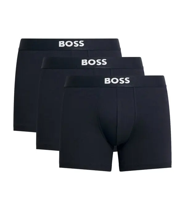 BOSS Organic Cotton Stretch Boxer Briefs - Black