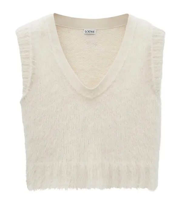 Loewe Wool-blend Sweater Vest - White