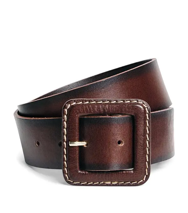 Max Mara Leather Buckle Belt - Brown