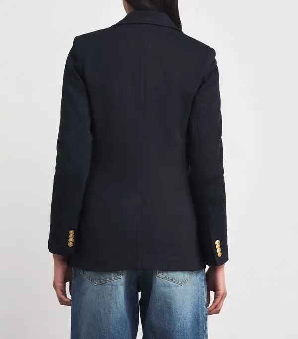 Polo Ralph Lauren Cotton-blend Blazer With Embroidery - Navy