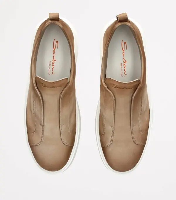 Santoni Nubuck Leather Sneakers