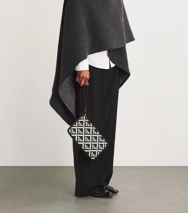 Harrods Geometric Jacquard Pouch
