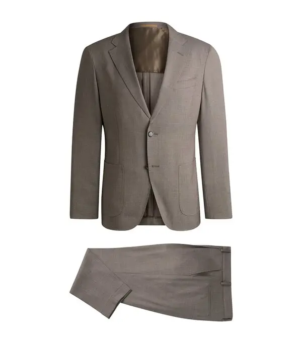 BOSS Virgin Wool 2-piece Suit - Green