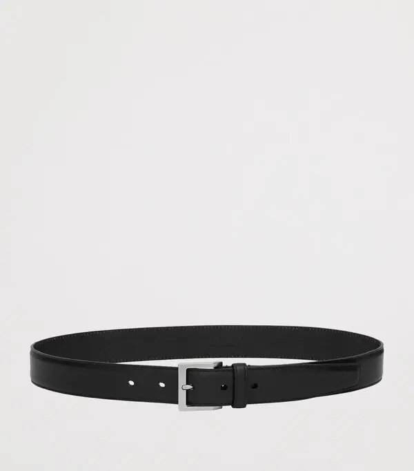 Saint Laurent Leather Boucle Vadim Belt - Black