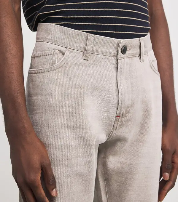 Isaia Straight-leg Jeans - Brown