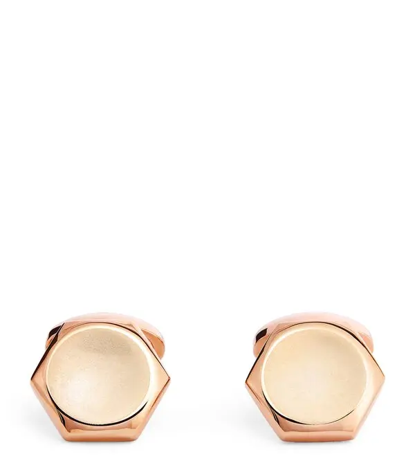 BABETTE WASSERMAN LONDON Rose -plated Hexagon Cufflinks - Gold