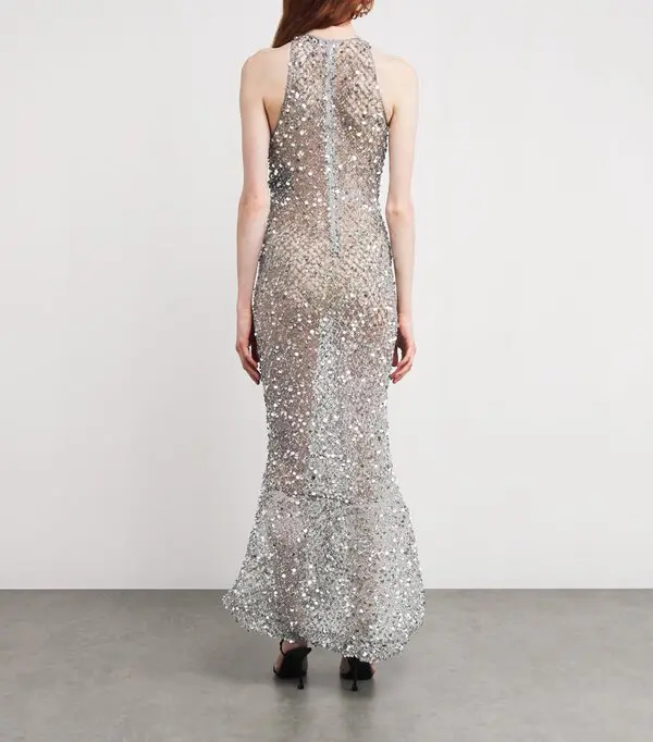 Lapointe Sequinned Fishtail Midi Dress